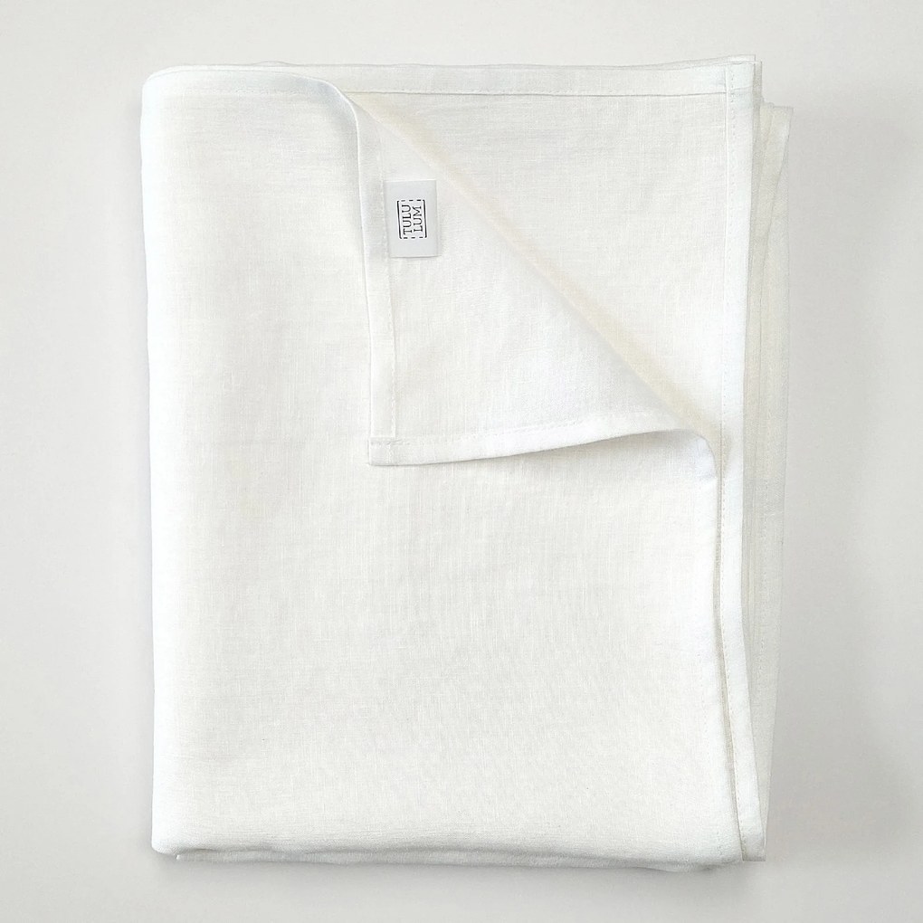 TULULUM Bílé lněné prostěradlo bez gumy COMFORT SNOW (plachta) Rozměr prostěradla: 270 x 270 cm