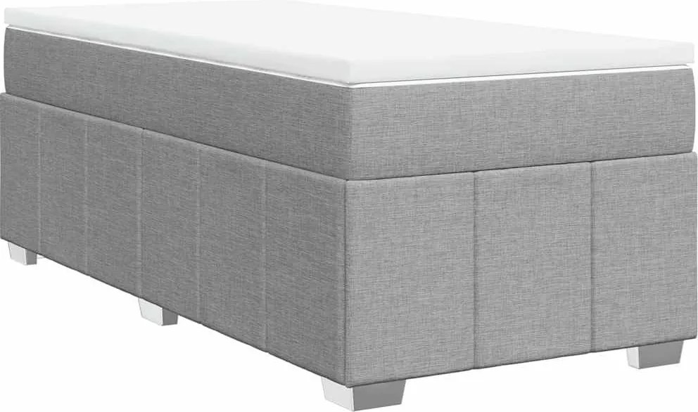 Box spring postel s matrací světle šedý 100 x 200 cm textil 3285449