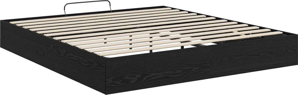 Ottoman postel Černý Dub 203 x 160 x 25 cm Dřevěný materiál 3409214