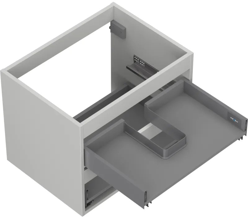 Mexen Box-A, závěsná skříňka 60 cm, 2 zásuvky, matná šedá, 91AX0-0600-470-2-62