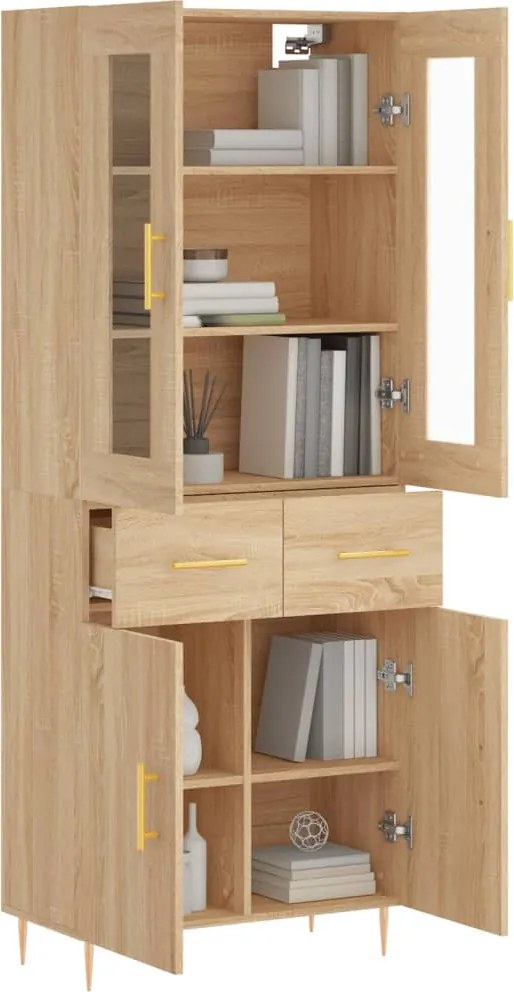 Skříň highboard dub sonoma 69,5 x 34 x 180 cm kompozitní dřevo 3198524