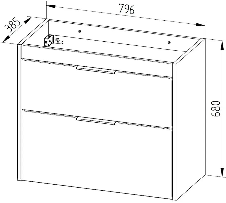 Mereo Vigo koupelnová skříňka s umyvadlem 81 x 71,8 x 39,5 cm MDF/lamino bílá CN312 Koupelny Bernold