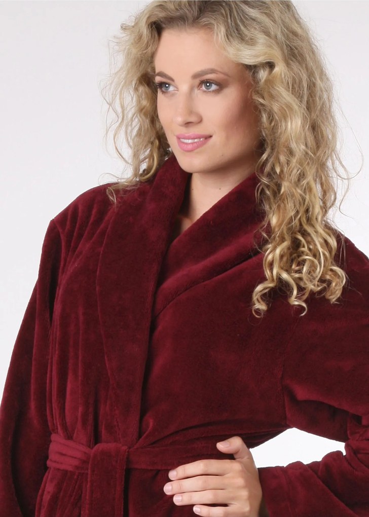 Vínový Dámský Župan Tampa - Model 21 49 3651 - XL
