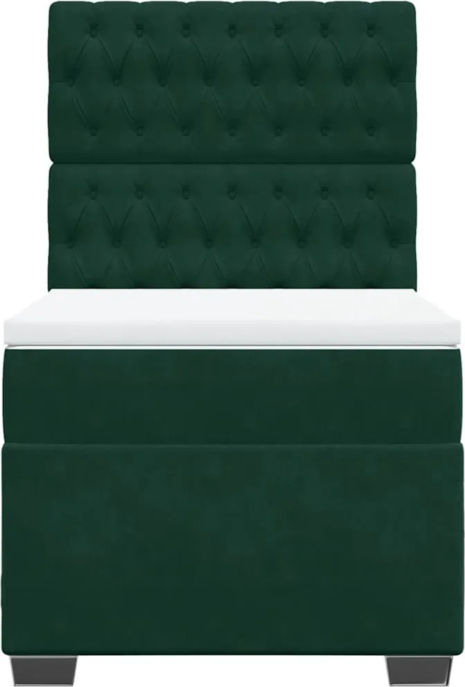 Box spring postel s matrací tmavě zelená 80 x 200 cm samet 3290771