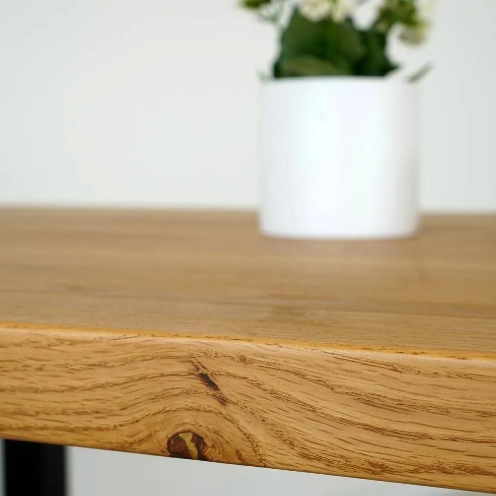 Jídelní stůl s masivní dubovou deskou Verano 1800 x 1000 mm