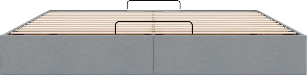 Osmanský rám postele bez matrací světle šedá 160x200 cm textil 3310889