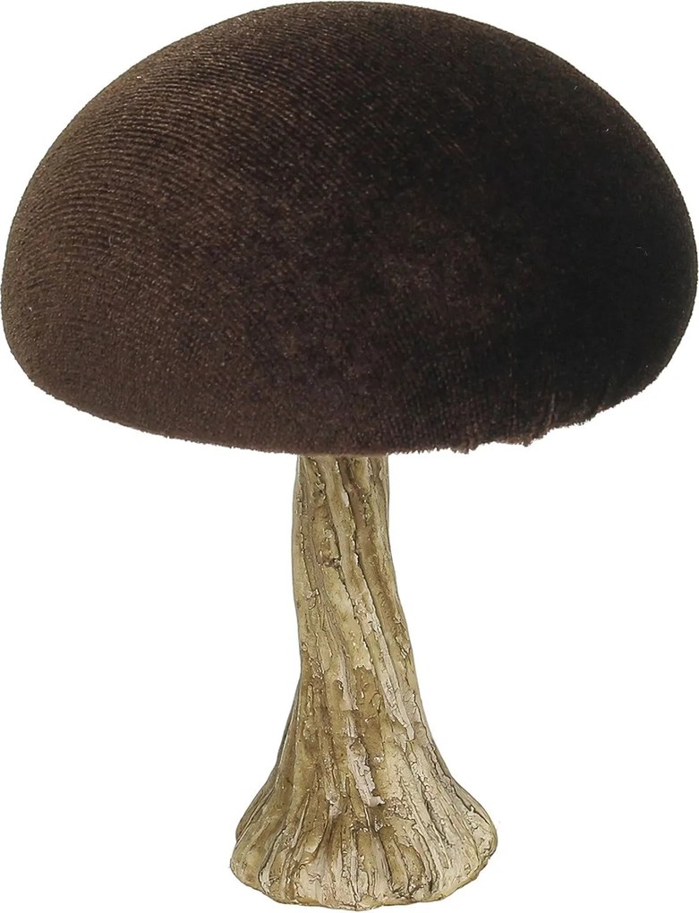 Dekoracja Velvet Mushroom 10 cm brown