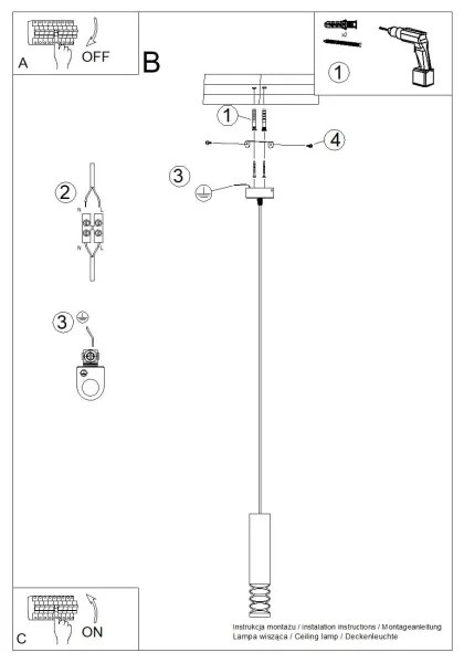 Sollux SL.1686 - Lustr na lanku LAMI 1xGU10/10W/230V bílá