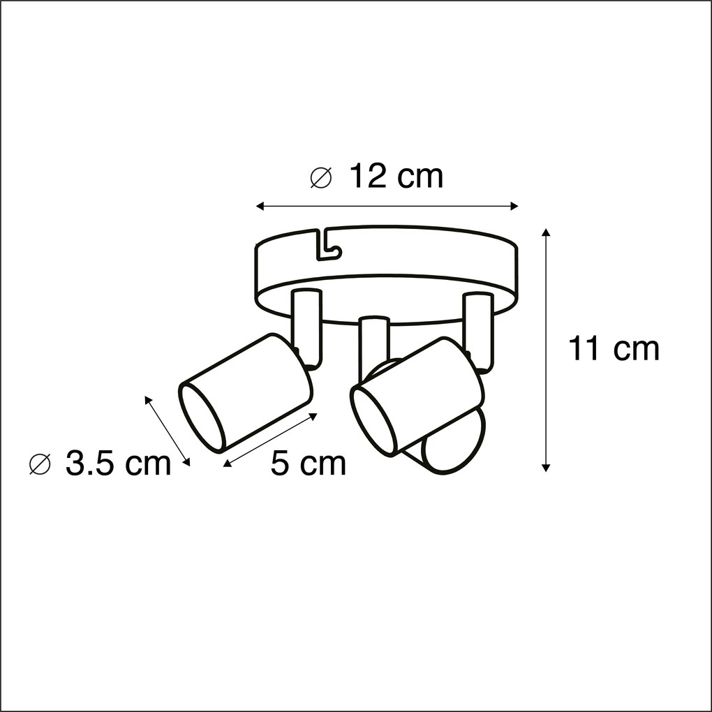 Moderní bodové světlo bílé naklápěcí kulaté 3-světlo - Jeany