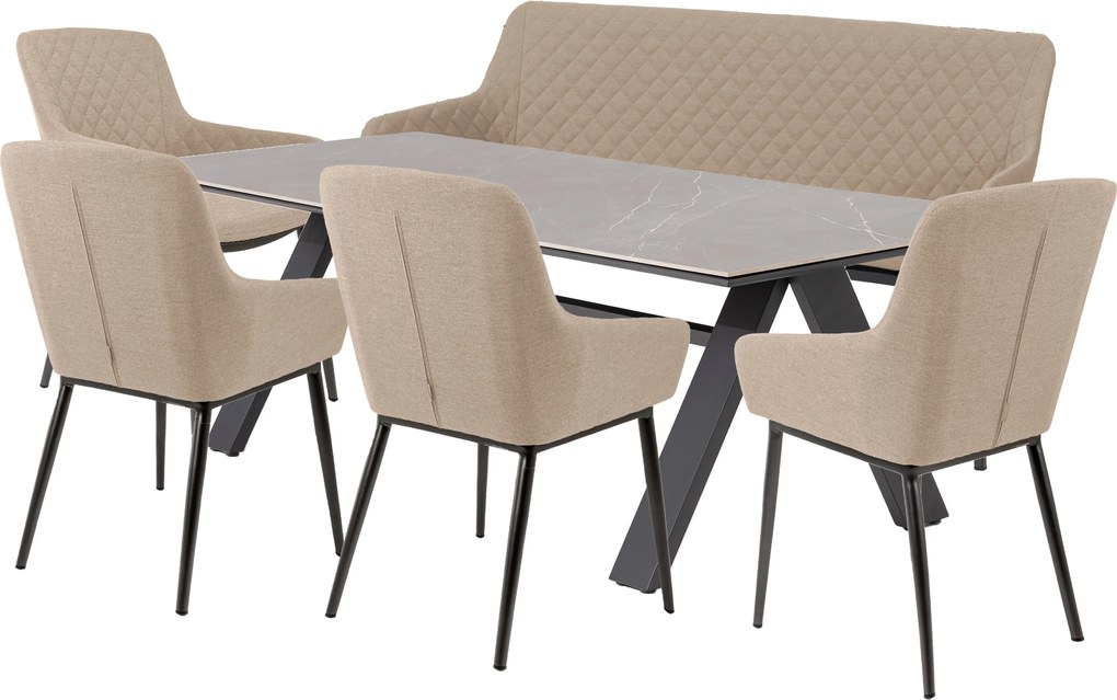 Doppler NOVA PARIS LIKA-TEX® zahradní sedací souprava 4+1 mocca