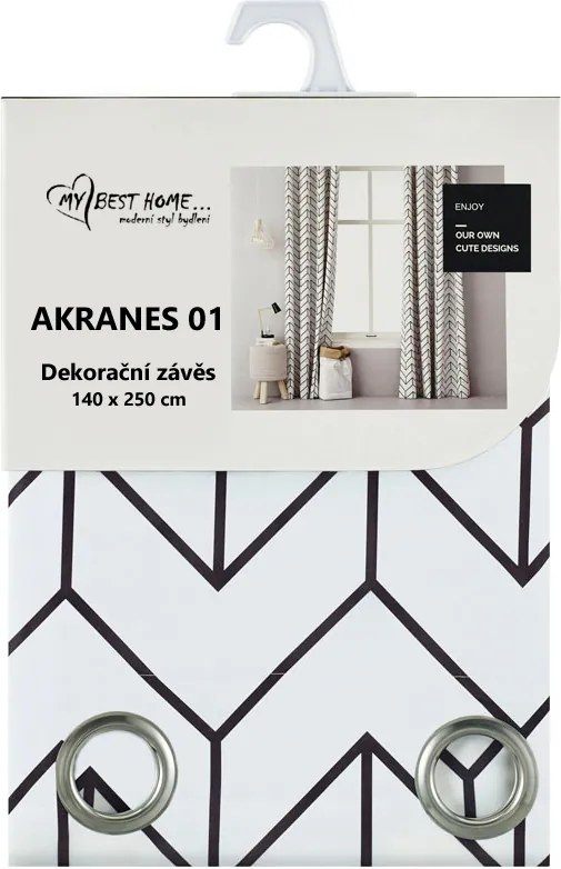 Dekorační závěs AKRANES 01 bílá 140x250 cm MyBestHome