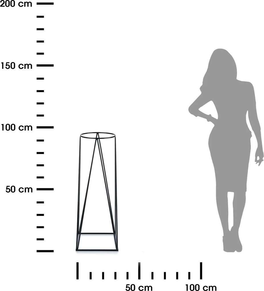 STOJAN NA KVĚTINÁČ SQUARE 96X30X30 CM ČERNÁ