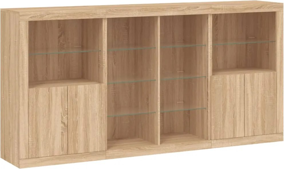 Příborník s LED osvětlením dub sonoma 202 x 37 x 100 cm 3209186