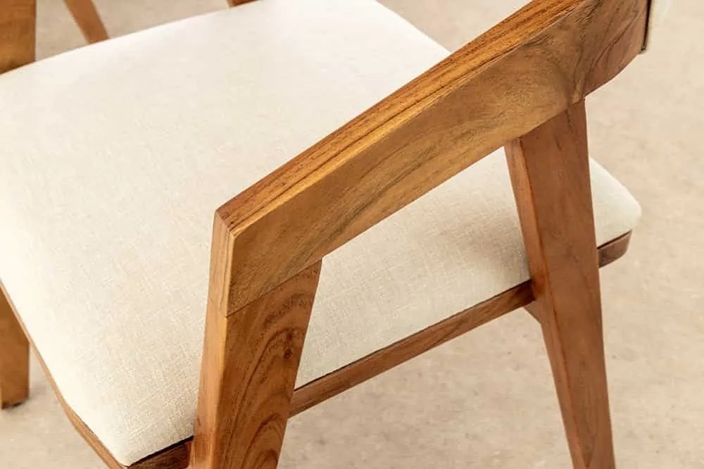 Designová jídelní židle Massive Honey akácie / béžová