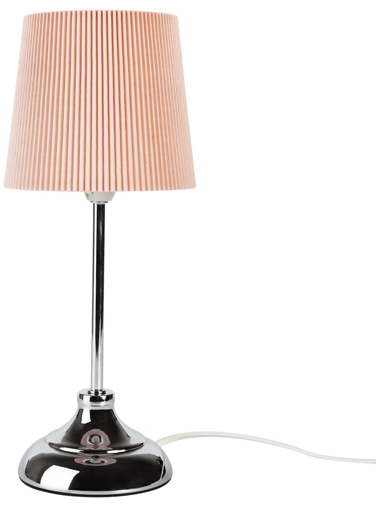 Stolní lampa, kov / růžové textilní stínítko, GAIDEN