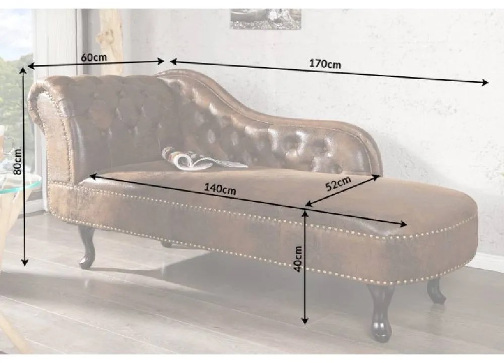 Massive home | Hnědý otoman Chesterfield mikrovlákno