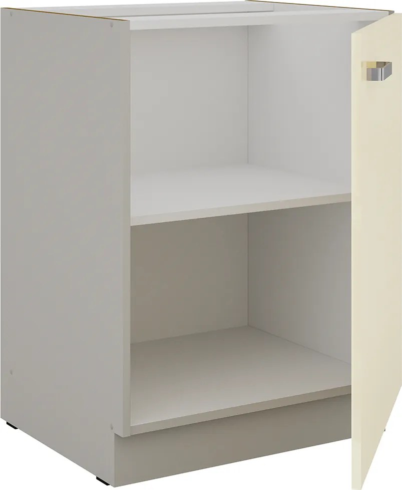 KARMEN | dolní skříňka 60 D 1F policová | 60 cm | světle šedá/krémová lesk