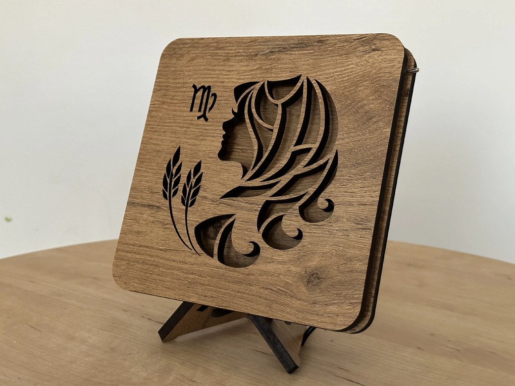 Li-Go Znamení "Panna" lampa 19x19 cm provedení povrchu: dub světlý