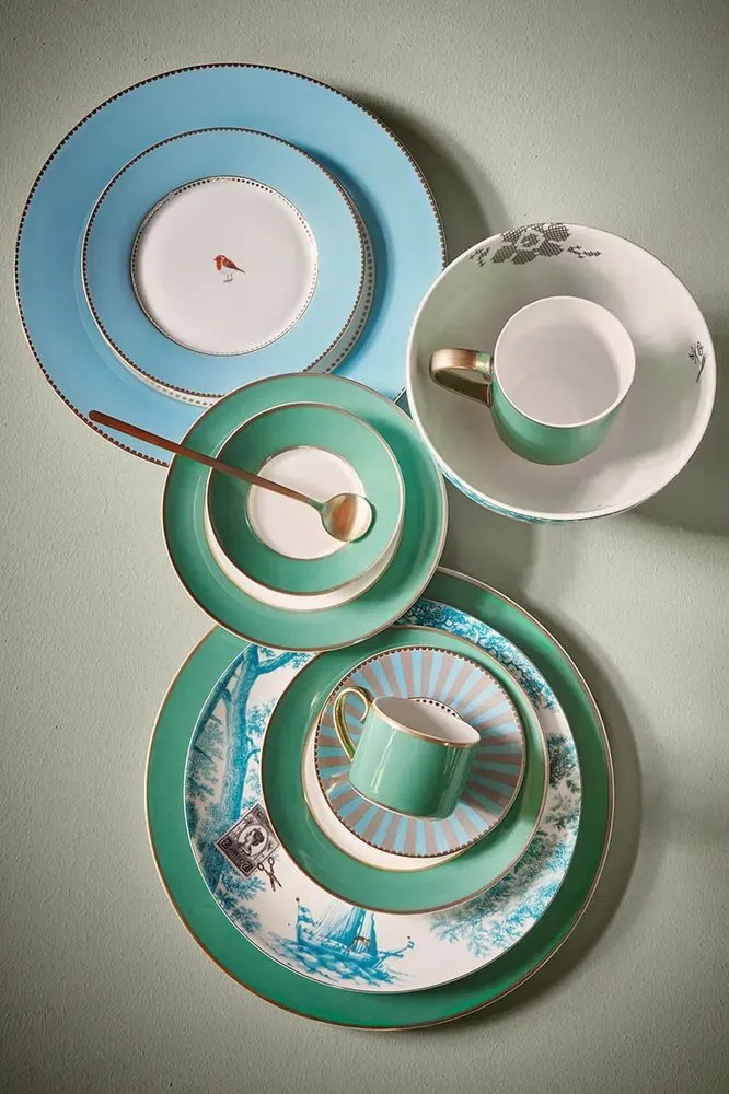 Pip Studio Pip Chique talíř ∅23cm, zelený (Porcelánový talíř Ø 23cm)