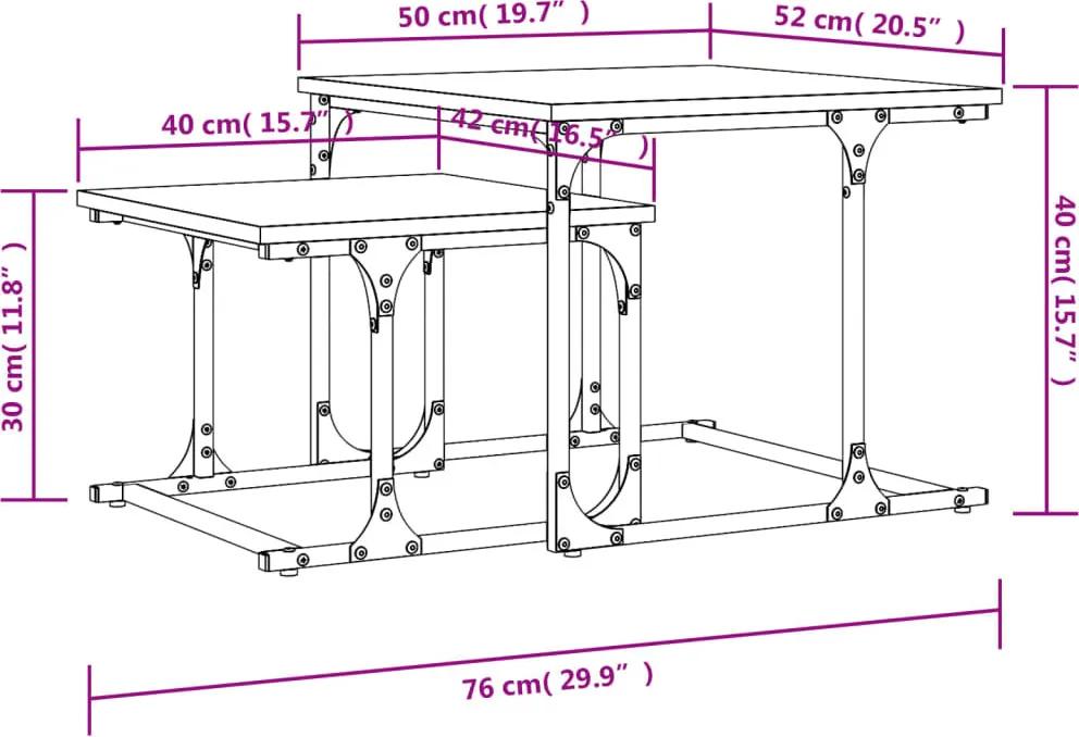 vidaXL Hnízdové konferenční stolky 2 ks kompozitní dřevo [833369] Barva: Černá