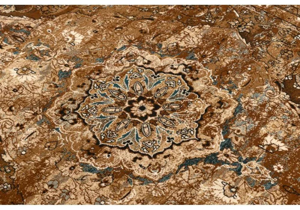 Vlněný kusový koberec Nuri hnědý 235x350cm