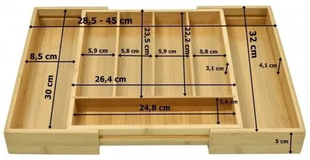 Organizér na příbory JUAN bambusový