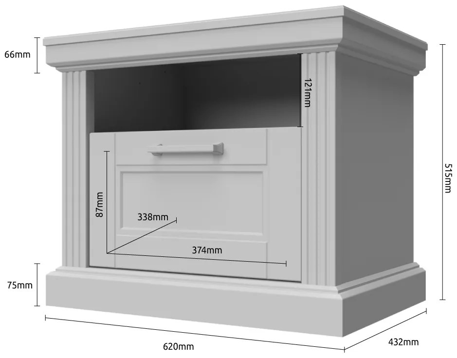 Noční stolek Artis - šedá/ořech pacific