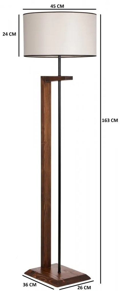 Stojací lampa Menekşe Ceviz 163 cm krémová