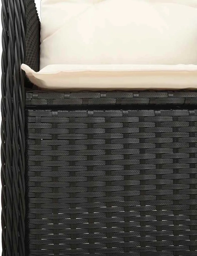 3dílný zahradní bistro set s poduškami černý polyratan 3276975