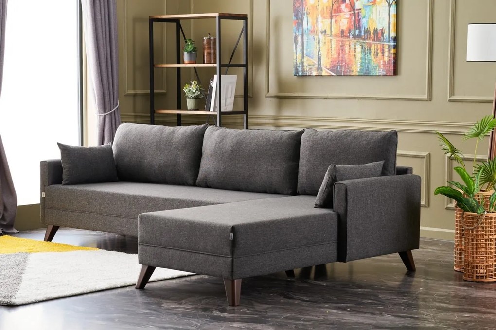 Hanah Home Designová pohovka BELLA antracit pravá 275 cm 825BLC2576