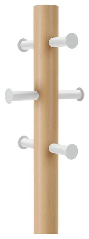 Bílý přírodní věšák z kaučukového dřeva Pillar – Umbra
