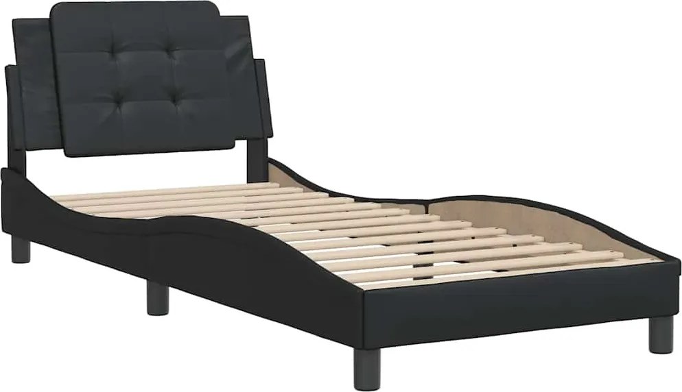 Rám postele bez matrace Zadar černý 90x190 cm umělá kůže 3208149