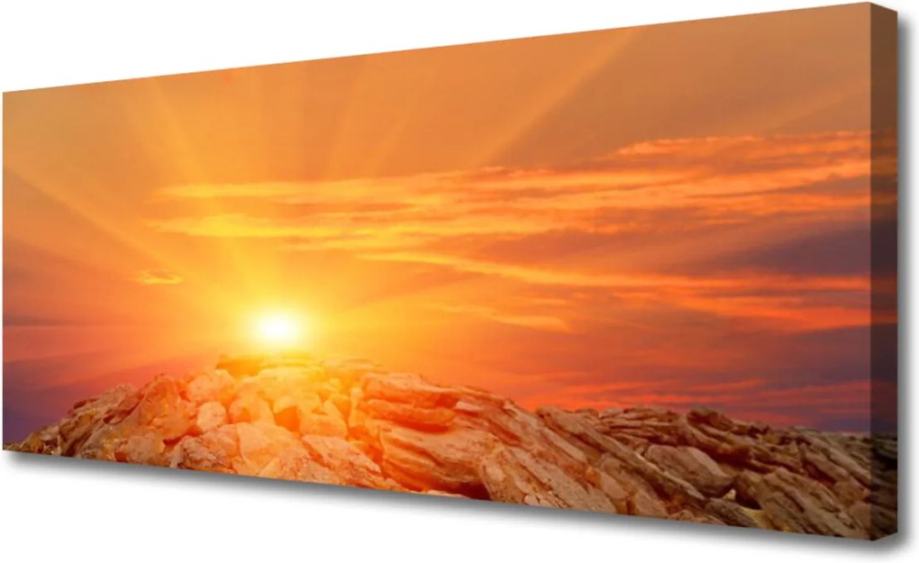 Obraz Canvas Slunce Nebe Hora Krajina