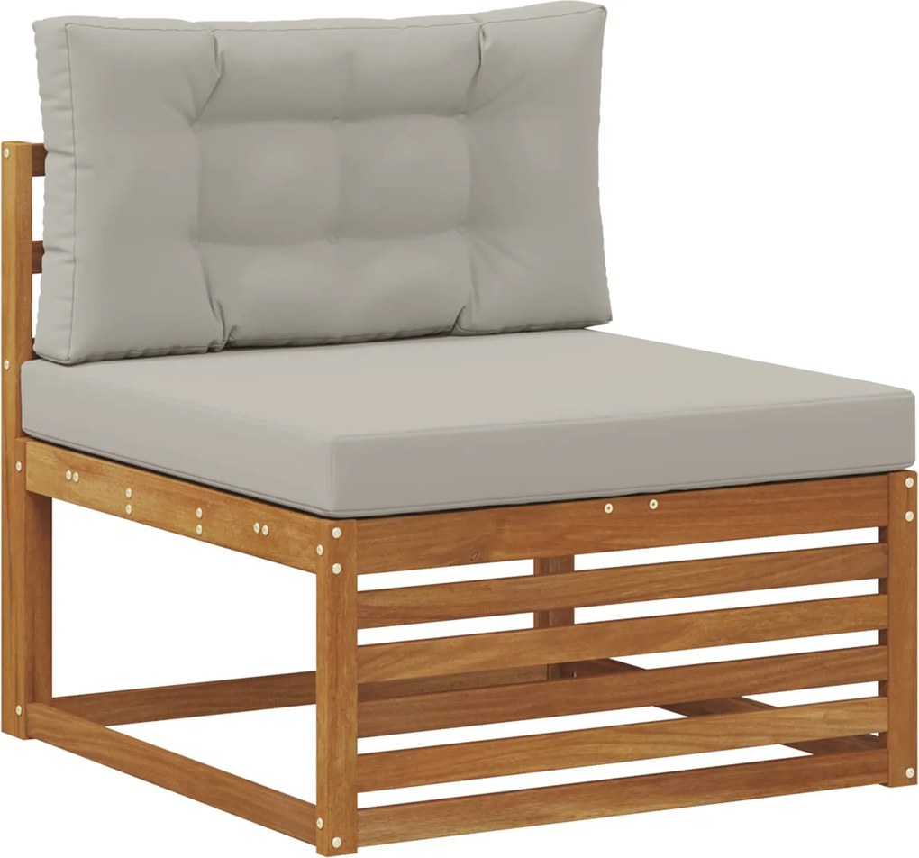 Venkovní pohovková souprava 8 ks Přírodní a světle šedá 3373121