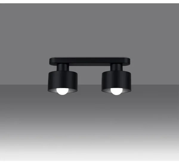 Sollux SL.1130 - Stropní svítidlo SAVAR 2xE27/60W/230V černá
