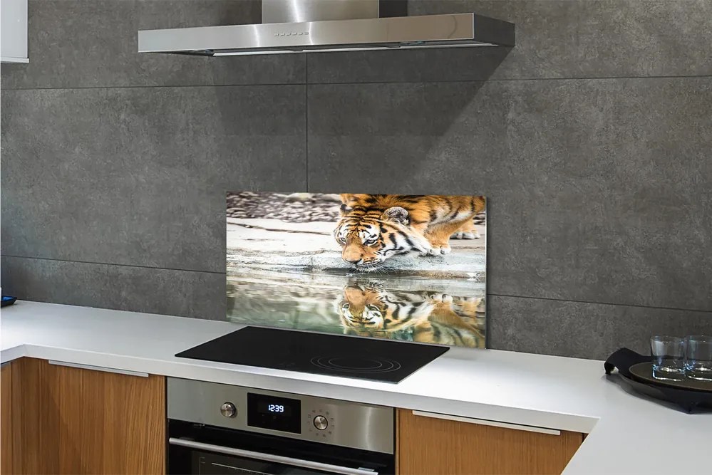 Skleněný panel tiger pití 140x70 cm