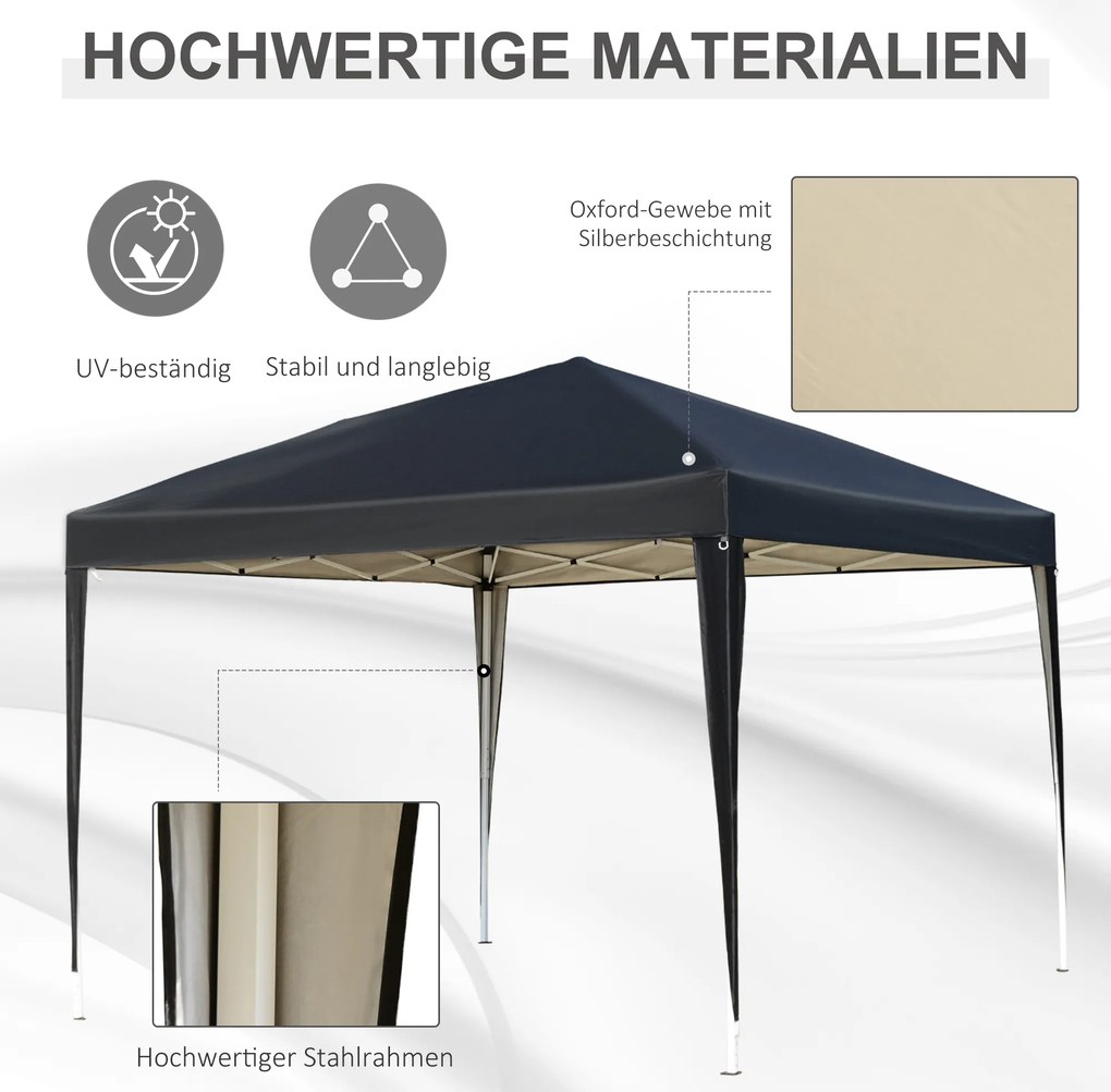 Outsunny altán cca 3x3m, vodoodpudivý stabilní zimě odolný pop-up skládací altán, UV ochrana, skládací párty stan zahradní stan s taškou, zahradní al…