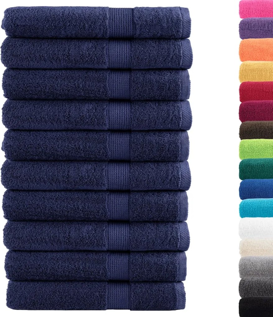 Prémiové ručníky SOLUND 10 ks tmavě modré 100x200 cm 600 g/m² 137271