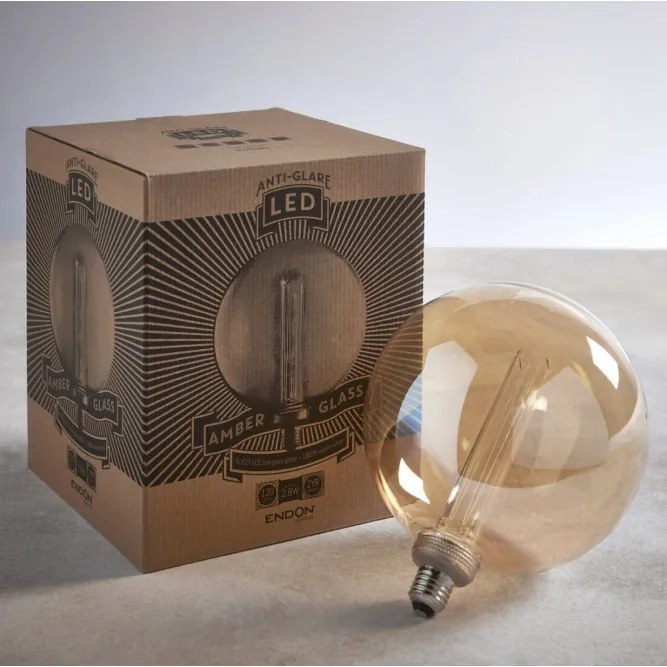 Brilliant 80169 Skleněná Filament LED žárovka XL E27 G200 Filament GLOBE Bernstein