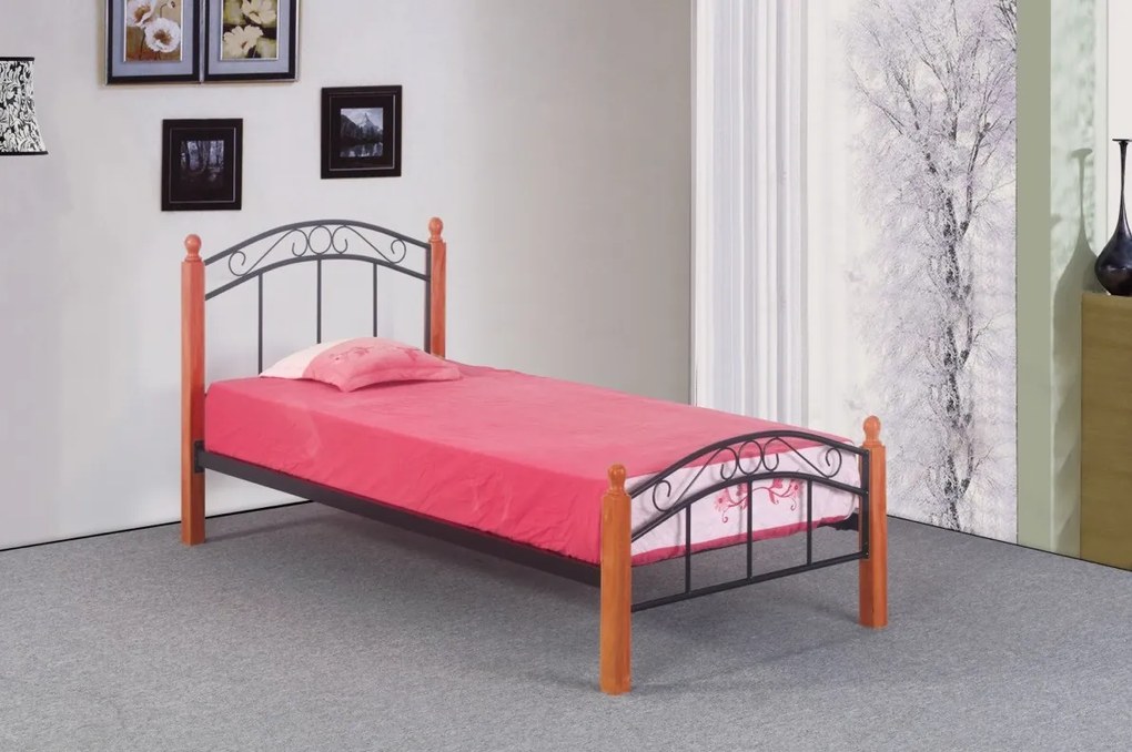 postel, jednolůžko Falco Dorka, 90x200 cm s lamelovým roštem, olše