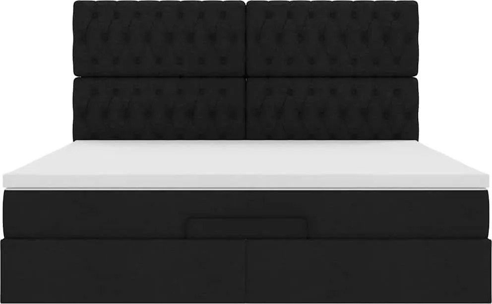 Osmanský rám postele s matrací černá 180x200cm textil 3313260