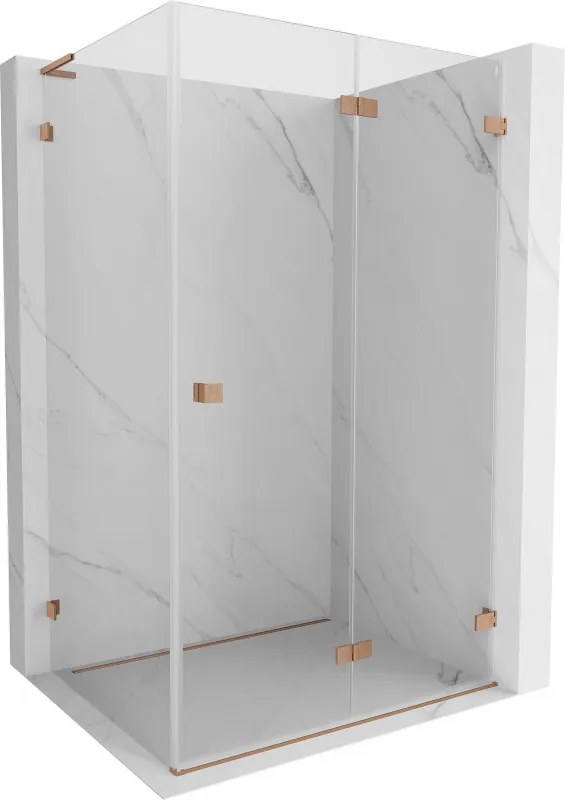Mexen Lunar-F L, sprchový kout pravý 85 x 80 cm, 8mm čiré sklo, profil měděná matná, 836L-085-080-65-00-P