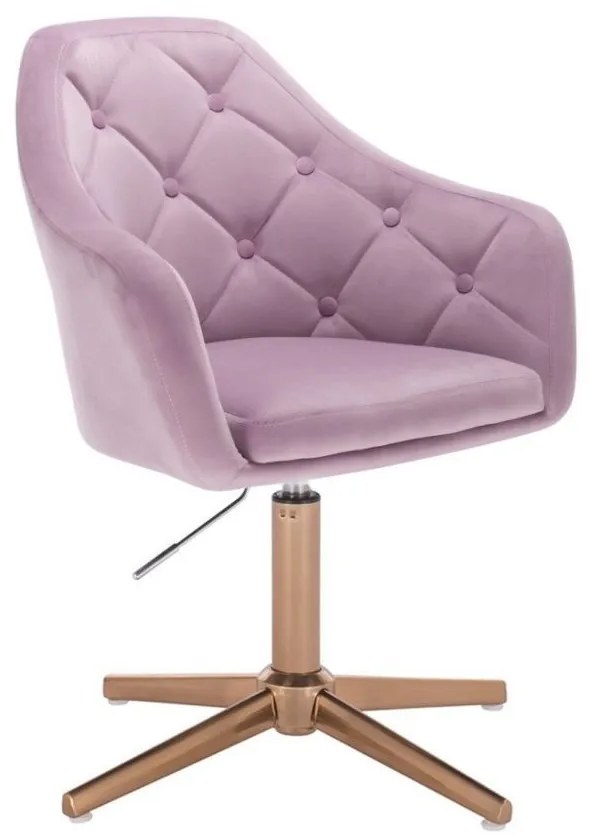 LuxuryForm DESIGN Otočné křeslo ANDORA VELUR na zlatém kříži - levandule