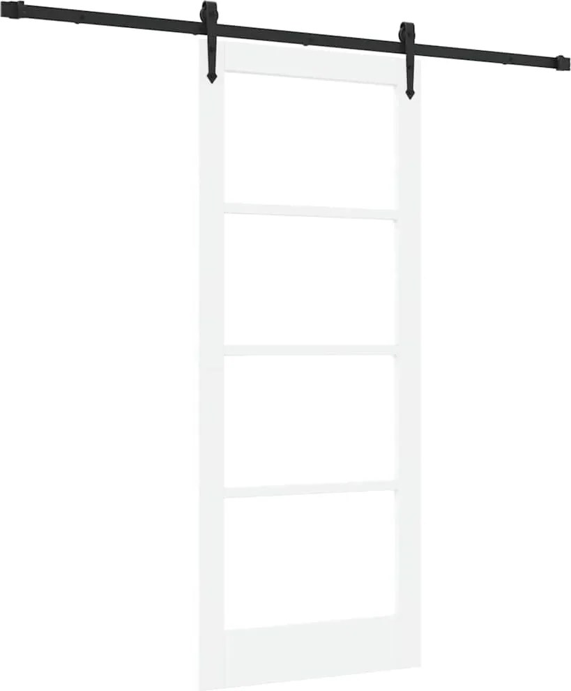 Posuvné dveře ORKDAL 83 x 202 cm Masivní borové dřevo a sklo 3332474