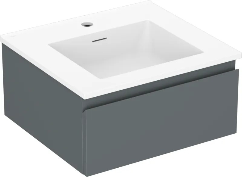 Mexen Orio, koupelnová skříňka 50 cm s umyvadlem Otis, 1 zásuvka, grafitová matná/bílá matná, 91A10-05023-1-BF66-W18M01