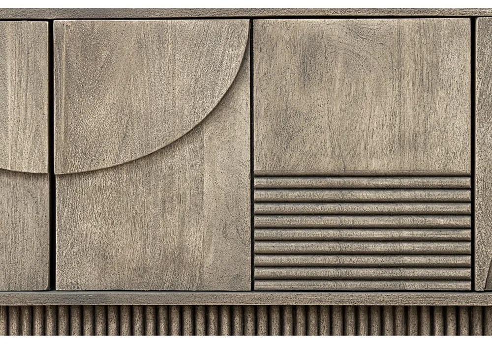 Massive home | Televizní stolek Art Deco 200cm masiv šedé mango