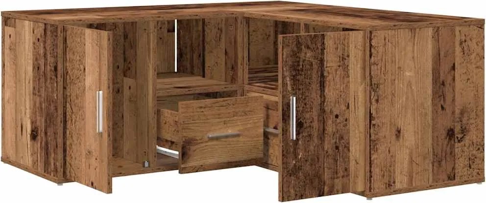 Rohová skříňka old wood 160 x 40 x 45 cm kompozitní dřevo 3307826