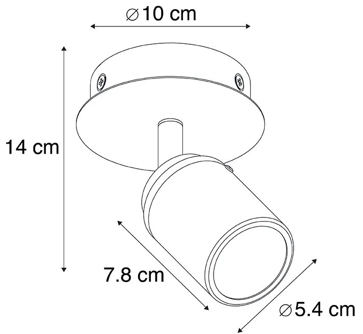 Moderní koupelnové bodové světlo ocel IP44 - Ducha