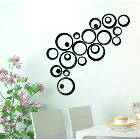 3D nálepky a samolepky, zrcadlové, barevné, dekorační nálepky, SV000004B - BLACK HEU-
