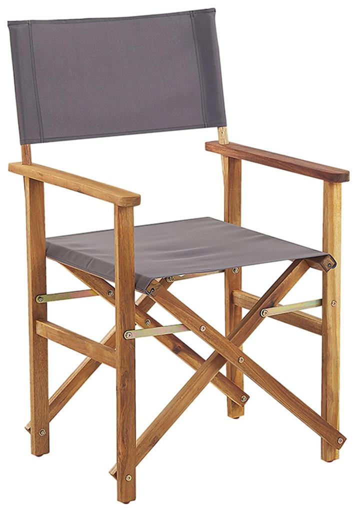 Sada 2 židlí z akátového světlého dřeva šedá CINE Beliani